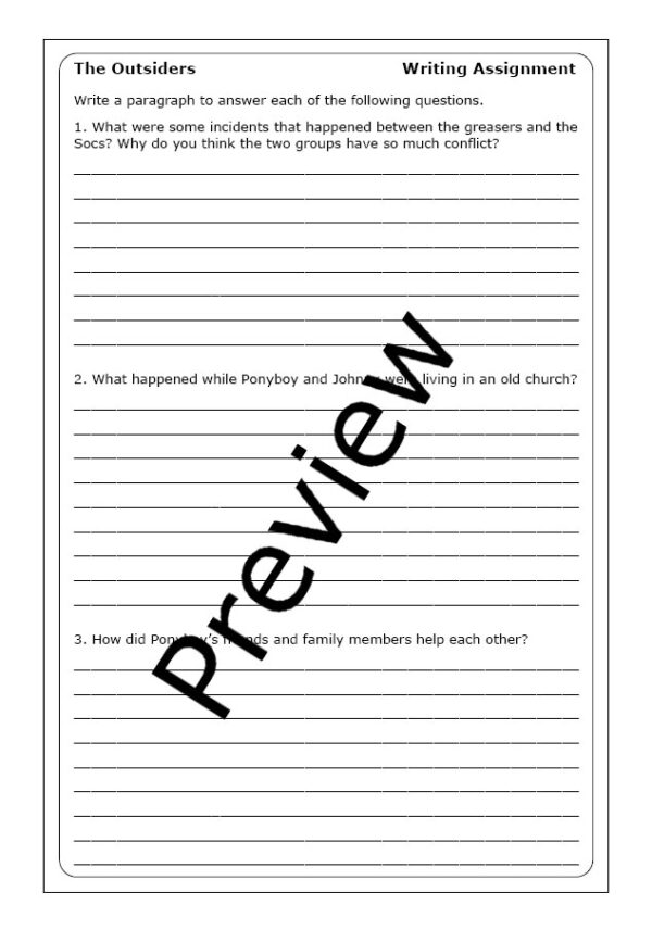 S. E. Hinton "The Outsiders" worksheets | Made By Teachers