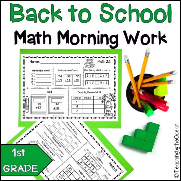 1st Grade Morning Work - Math - Back to School | Made By Teachers