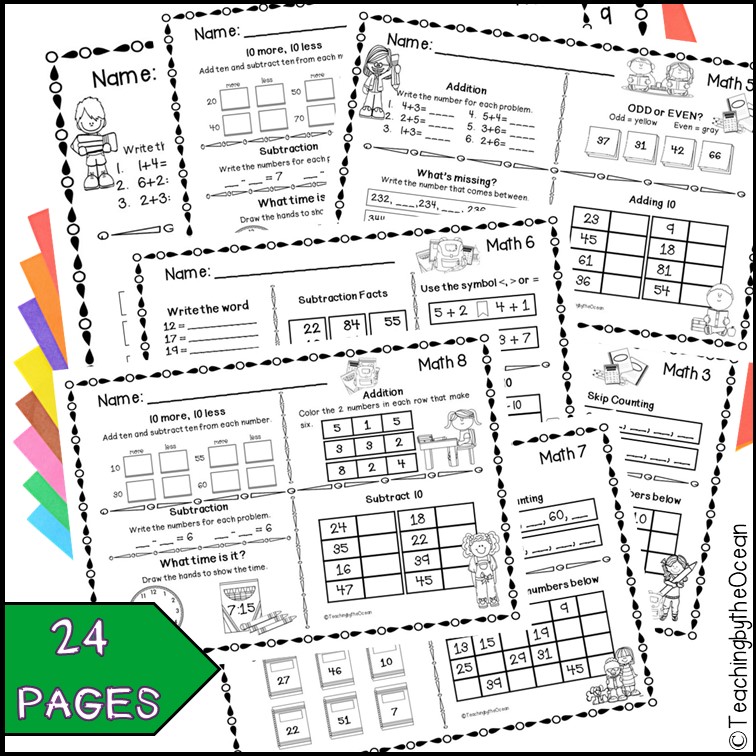 1st Grade Morning Work - Math - Back to School | Made By Teachers
