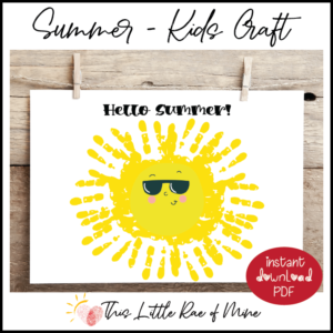 Hello Summer - Sun - sun rays - Handprint Art - summer fun - printable ...
