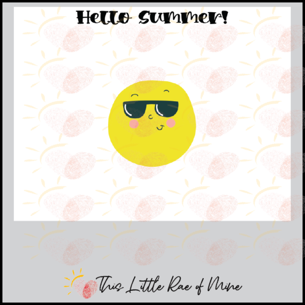 Hello Summer - Sun - sun rays - Handprint Art - summer fun - printable ...
