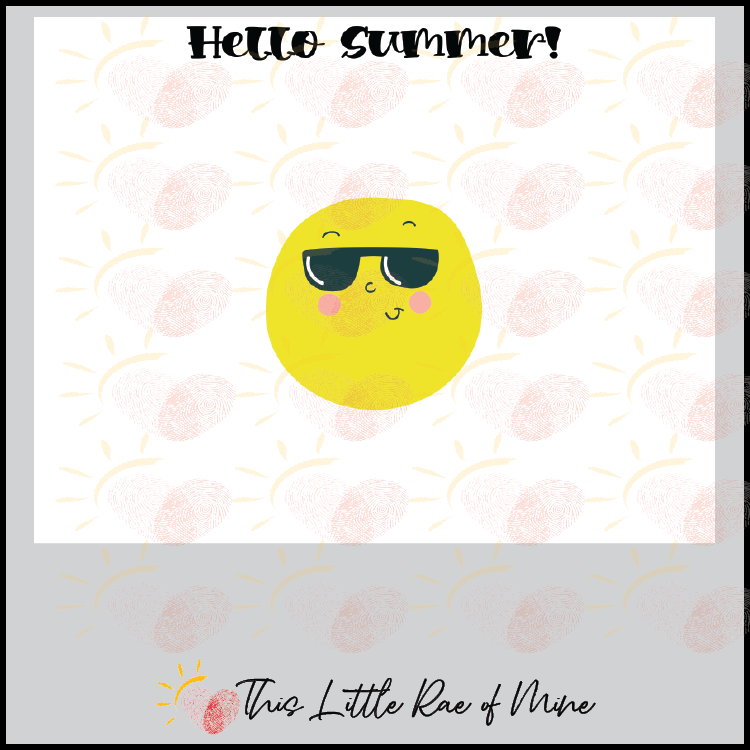 Hello Summer - Sun - sun rays - Handprint Art - summer fun - printable ...