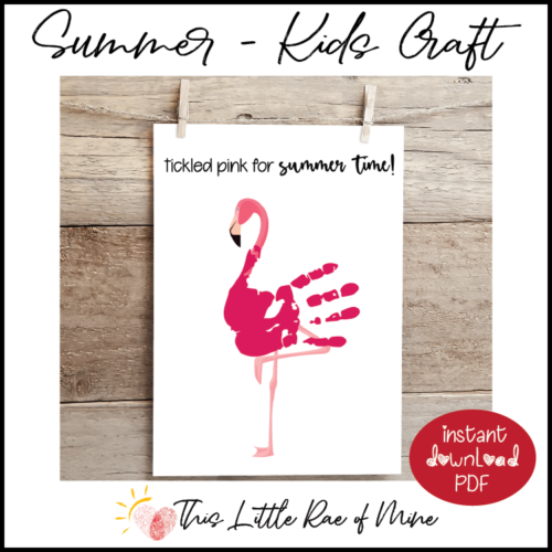 Tickled Pink - Flamingo - Summer fun - Handprint Art - printable ...
