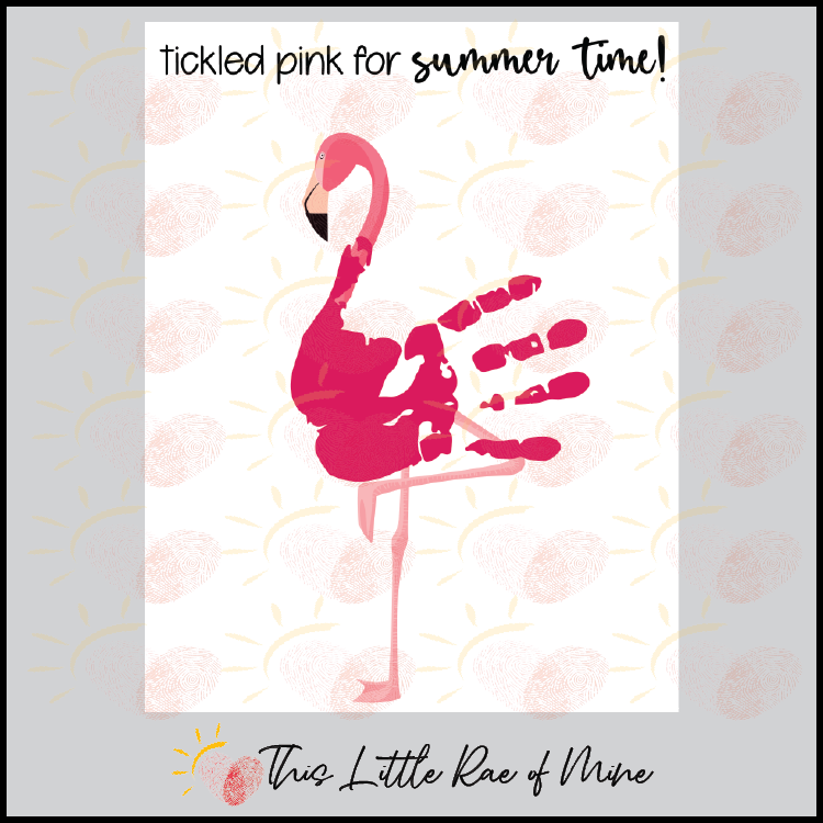 Tickled Pink - Flamingo - Summer fun - Handprint Art - printable ...