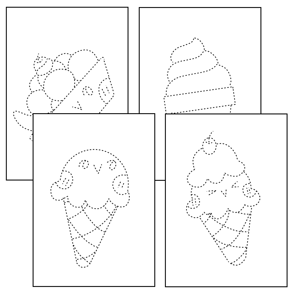 Ice Cream Connect The Dots Worksheets Activity, How to Draw, Pencil ...
