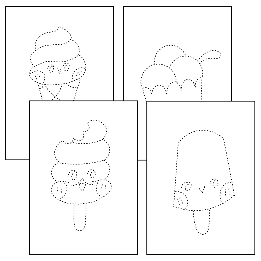 Ice Cream Connect The Dots Worksheets Activity, How to Draw, Pencil ...