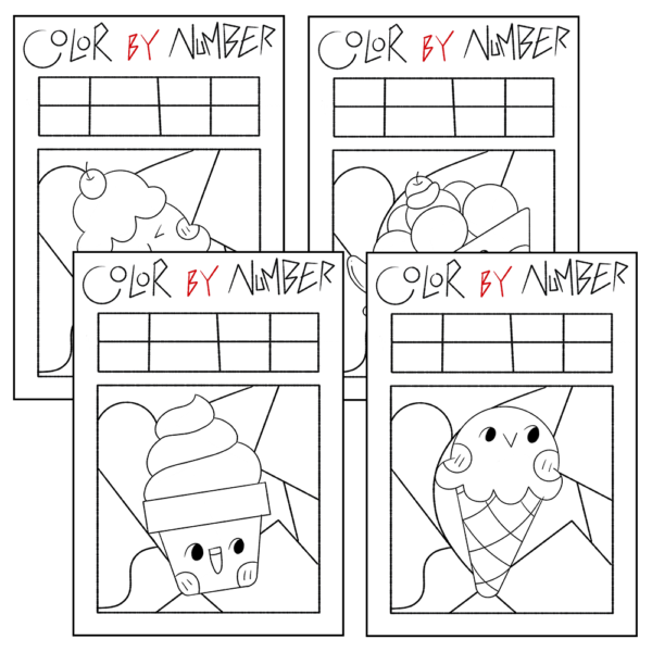 Ice Cream Activity Bundle, Ice Cream Coloring Pages, Color By Number ...