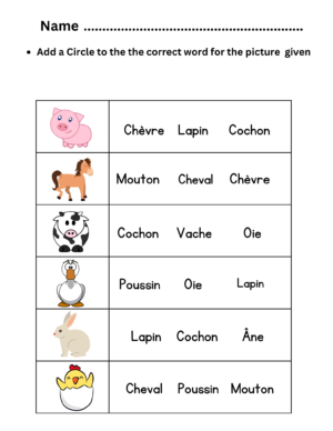 French Farm Animals Flashcards & Worksheets. Vocab & activity games for ...