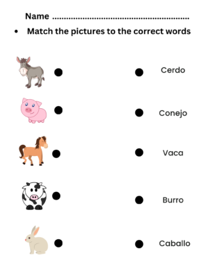 Spanish Farm Animals Flashcards & Worksheets. Vocab & activity games ...