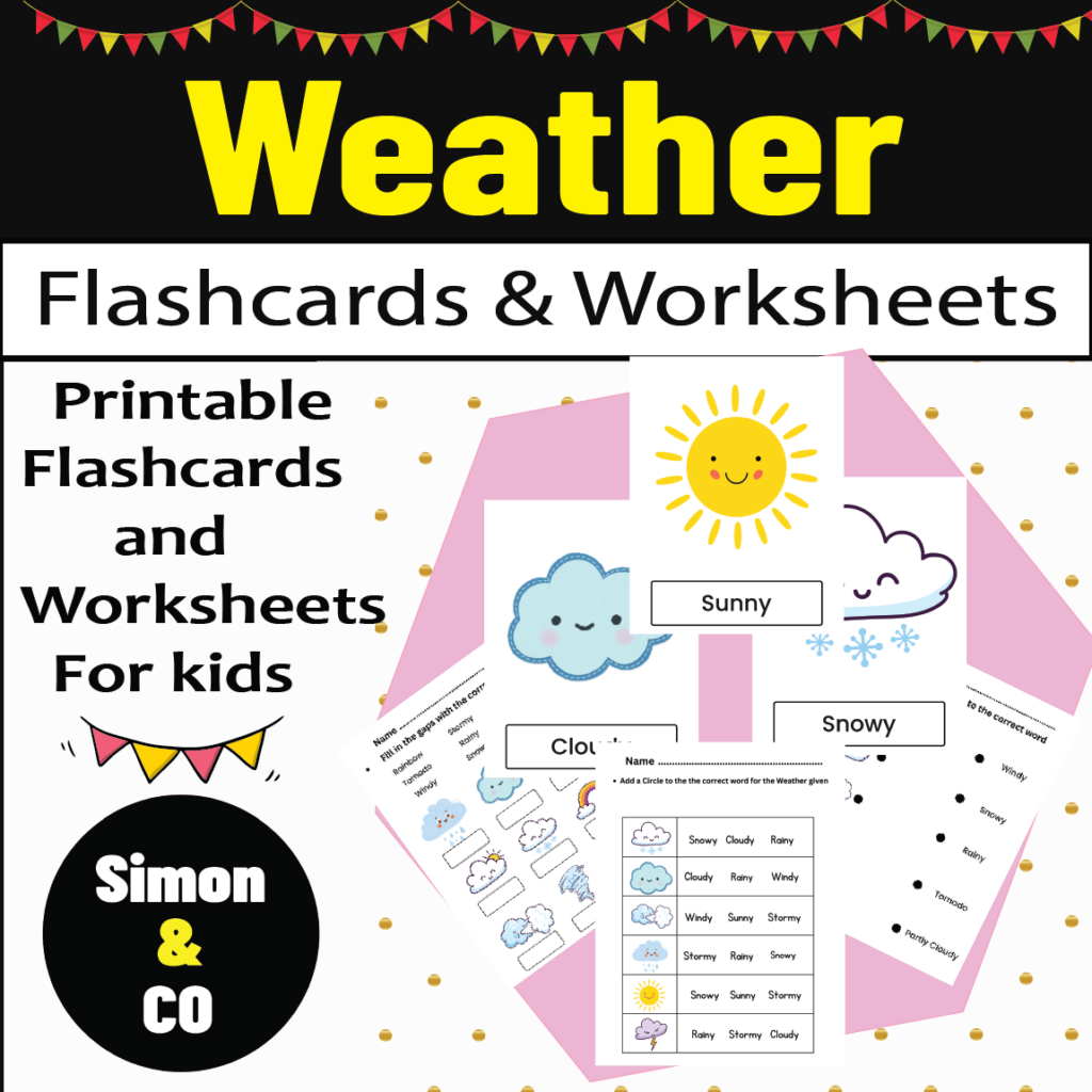 Weather Flashcards & Worksheets. Vocab & activity games for kids ...