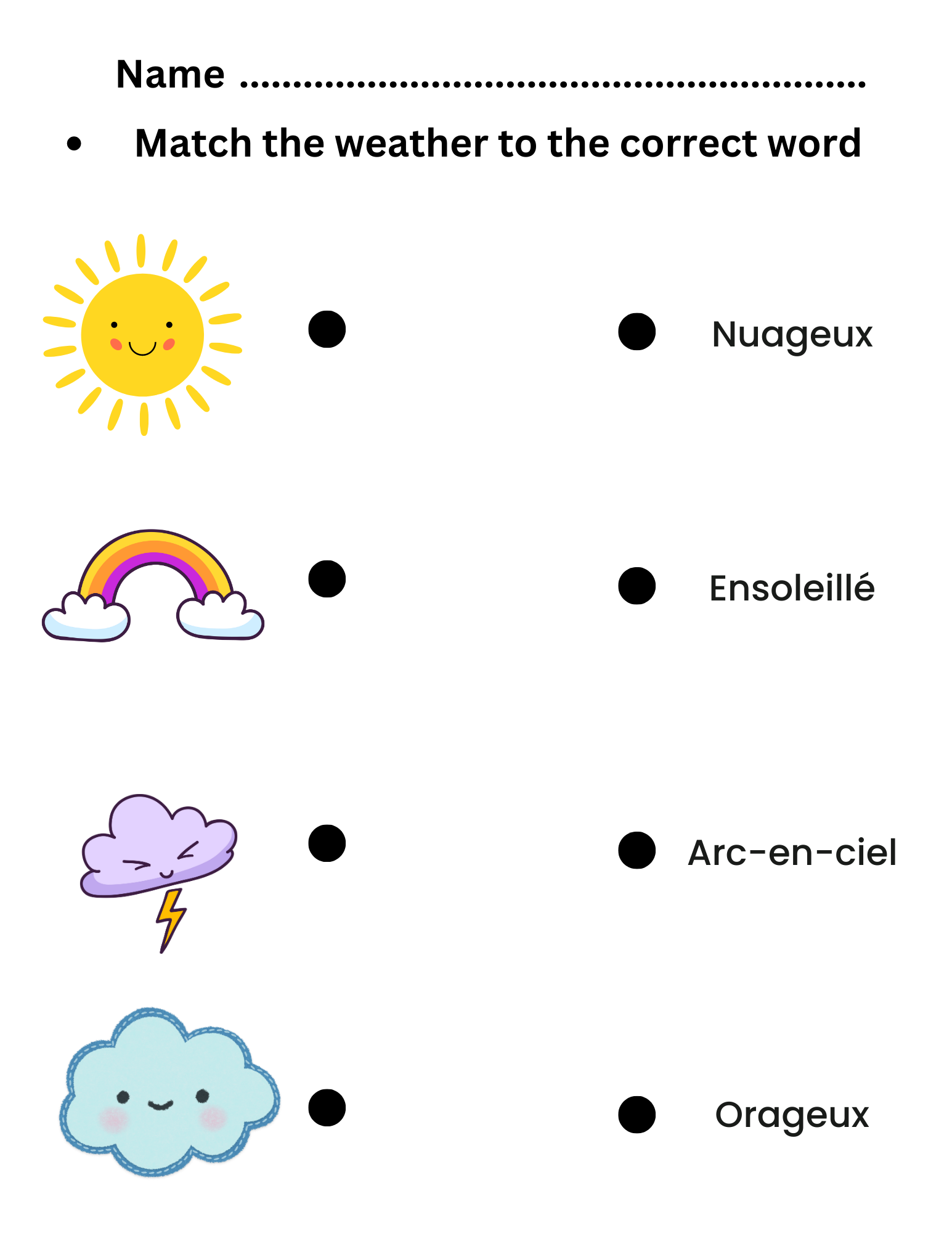 French Weather Flashcards & Worksheets. Vocab & activity games for kids ...