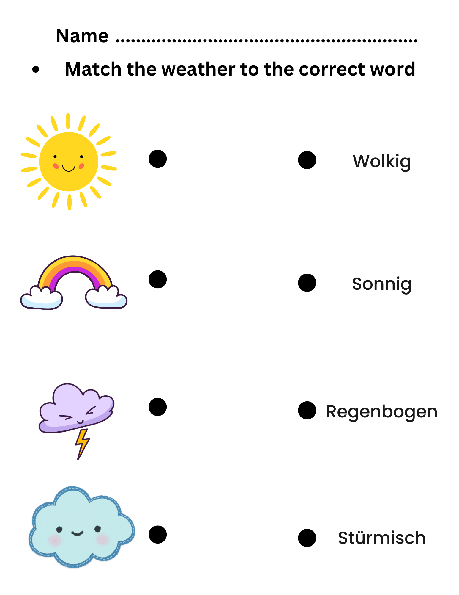 German Weather Flashcards & Worksheets. Vocab activity games for kids ...