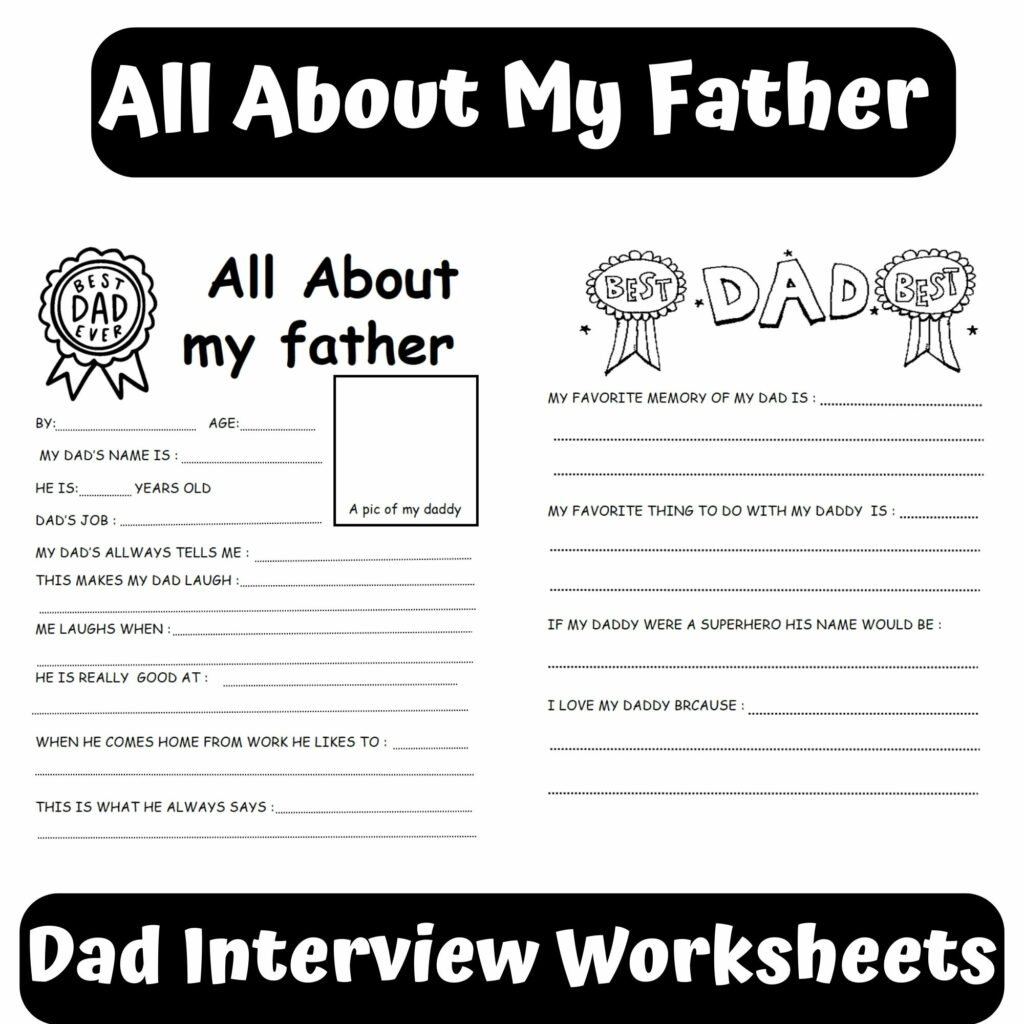 Father's Day All About My Dad Interview Questions,Questionnaire, Draw ...