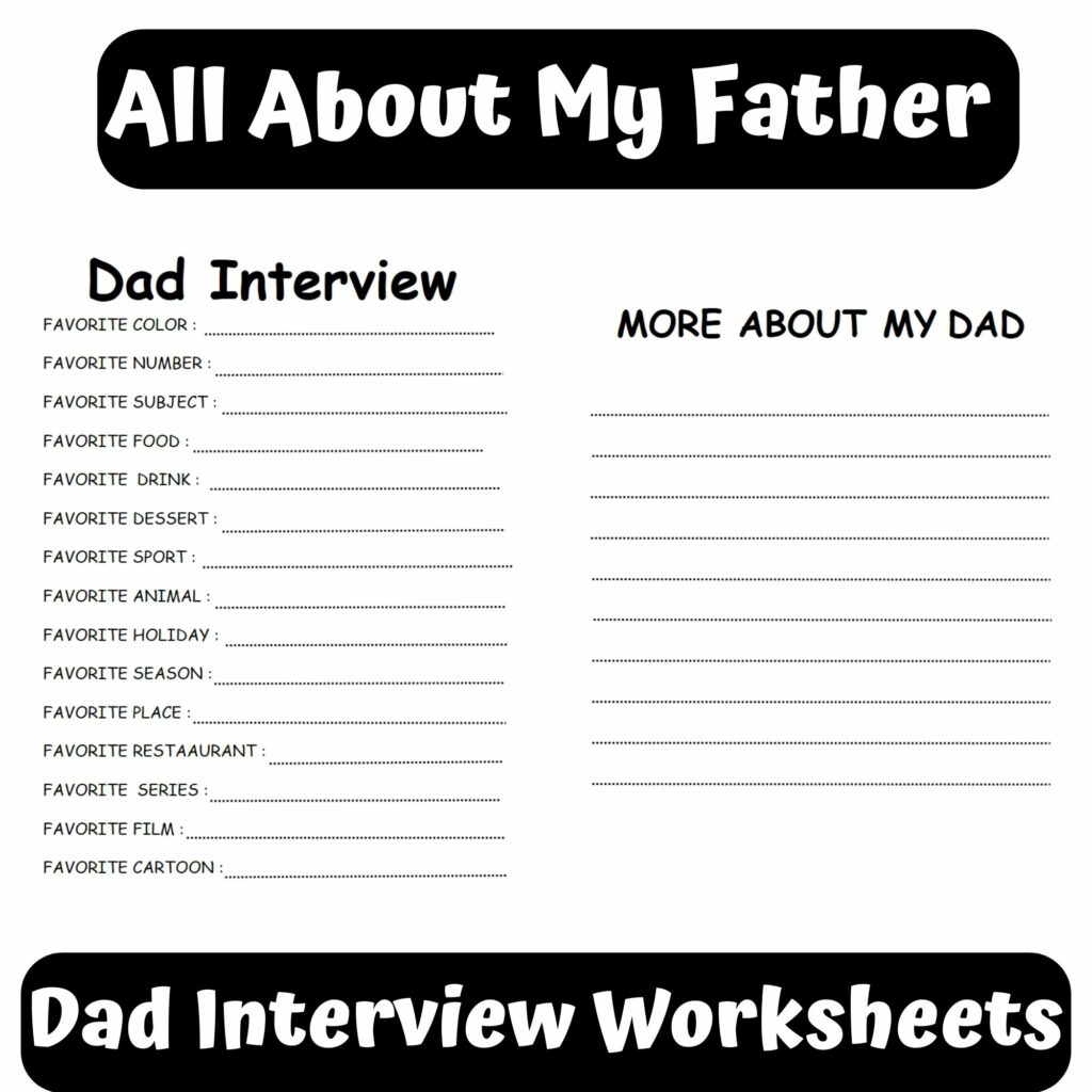 Father's Day All About My Dad Interview Questions,Questionnaire, Draw ...