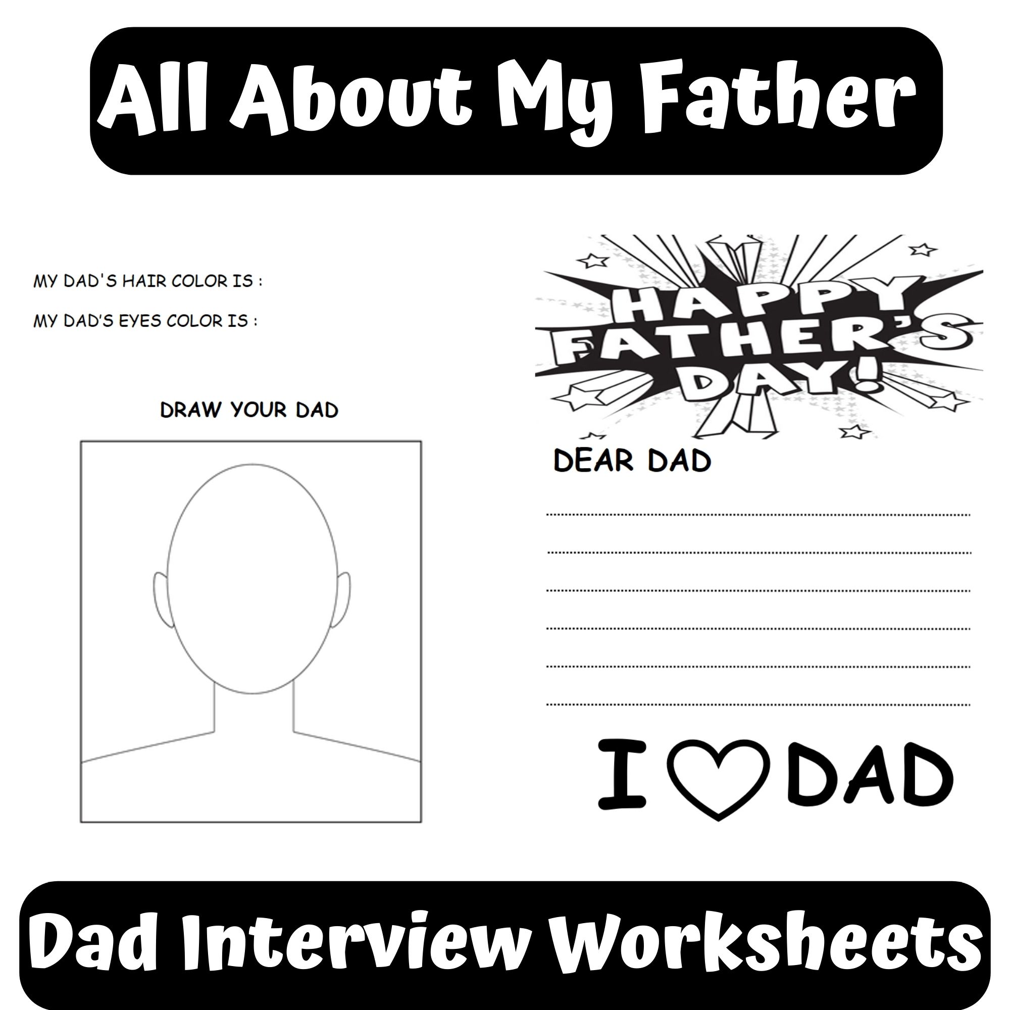 Father's Day All About My Dad Interview Questions,Questionnaire, Draw ...