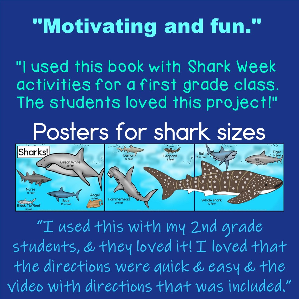 Shark Guided Reading Book and Craft with Shark Size Posters | Read ...