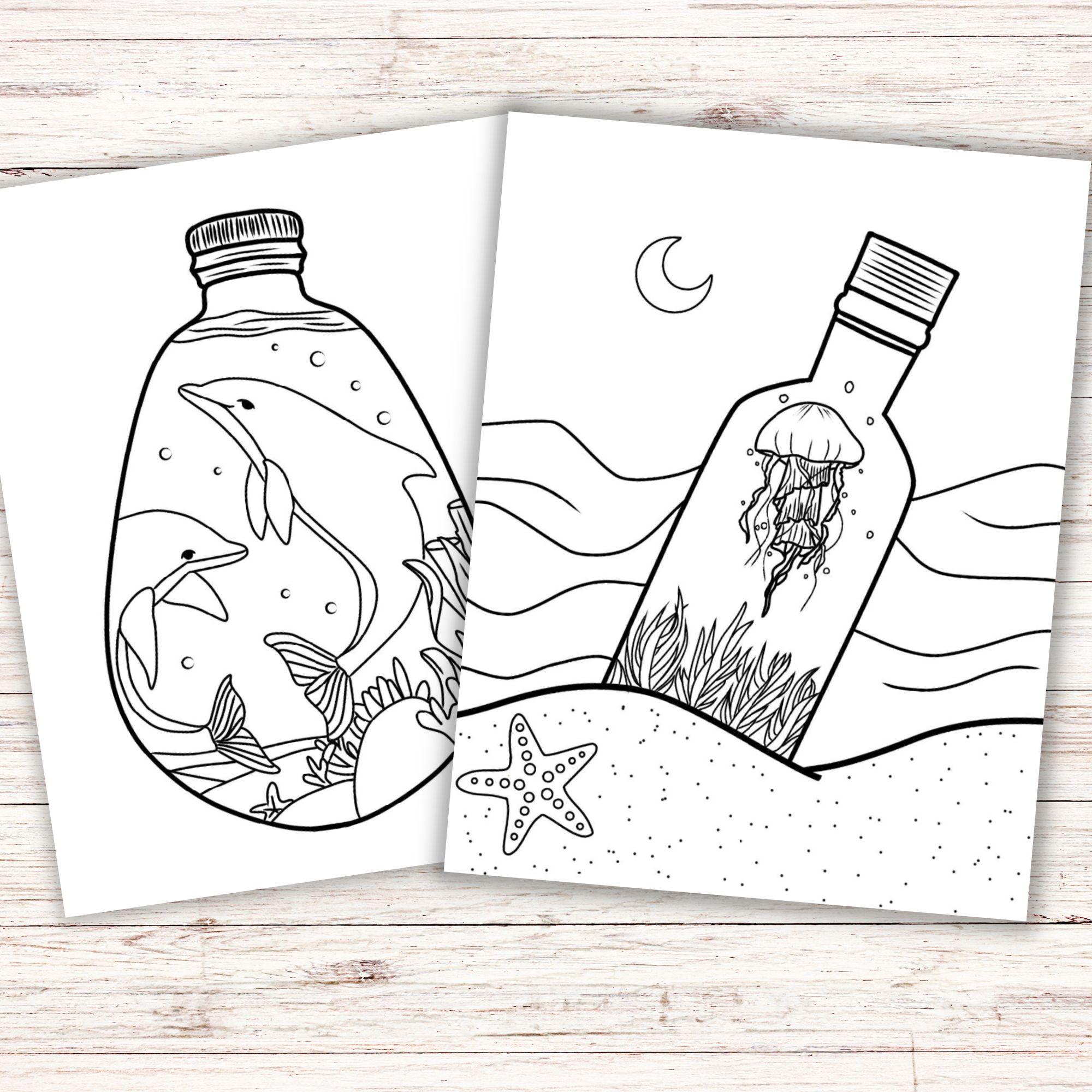 sea life inside jar coloring pages ,Ocean Coloring Activity Pages ...