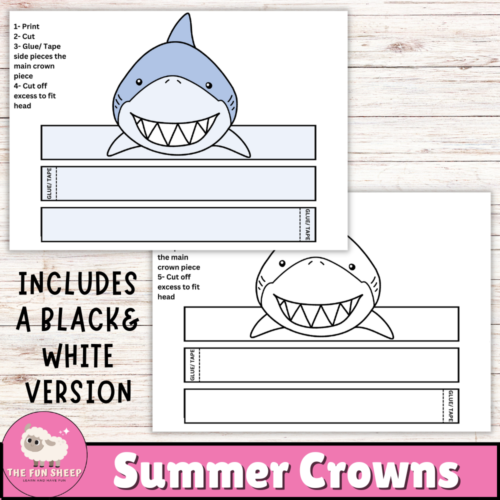 Summer Crowns | Summer Hats Craft Coloring Activity - Summer Headbands ...