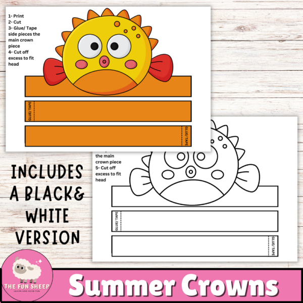 Summer Crowns | Summer Hats Craft Coloring Activity - Summer Headbands ...