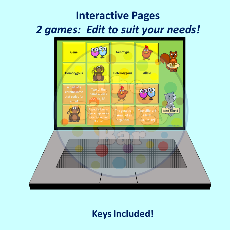 Genetics Memory Matching Card Game Interactive PPT | Made By Teachers