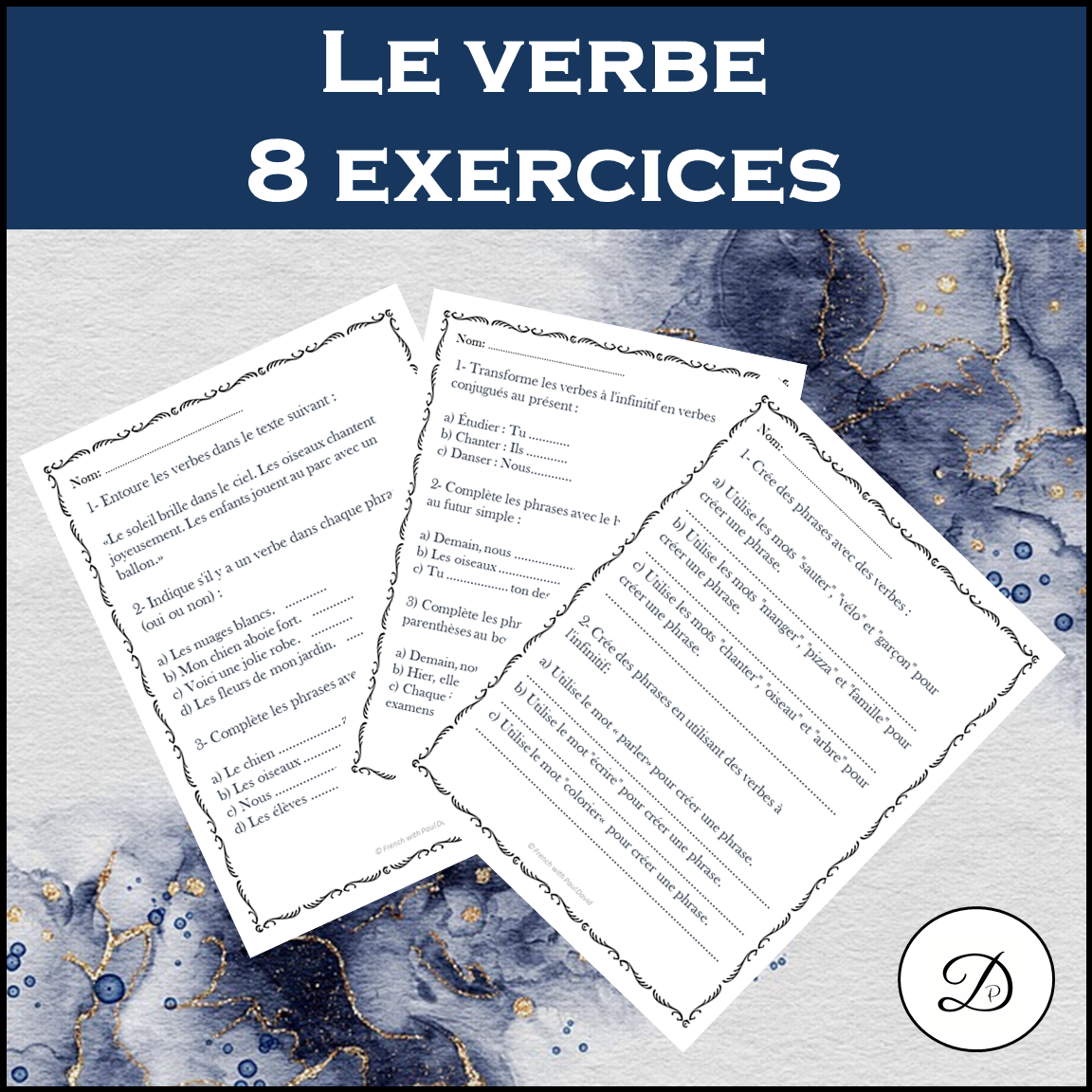 Le verbe - 8 exercices | Made By Teachers