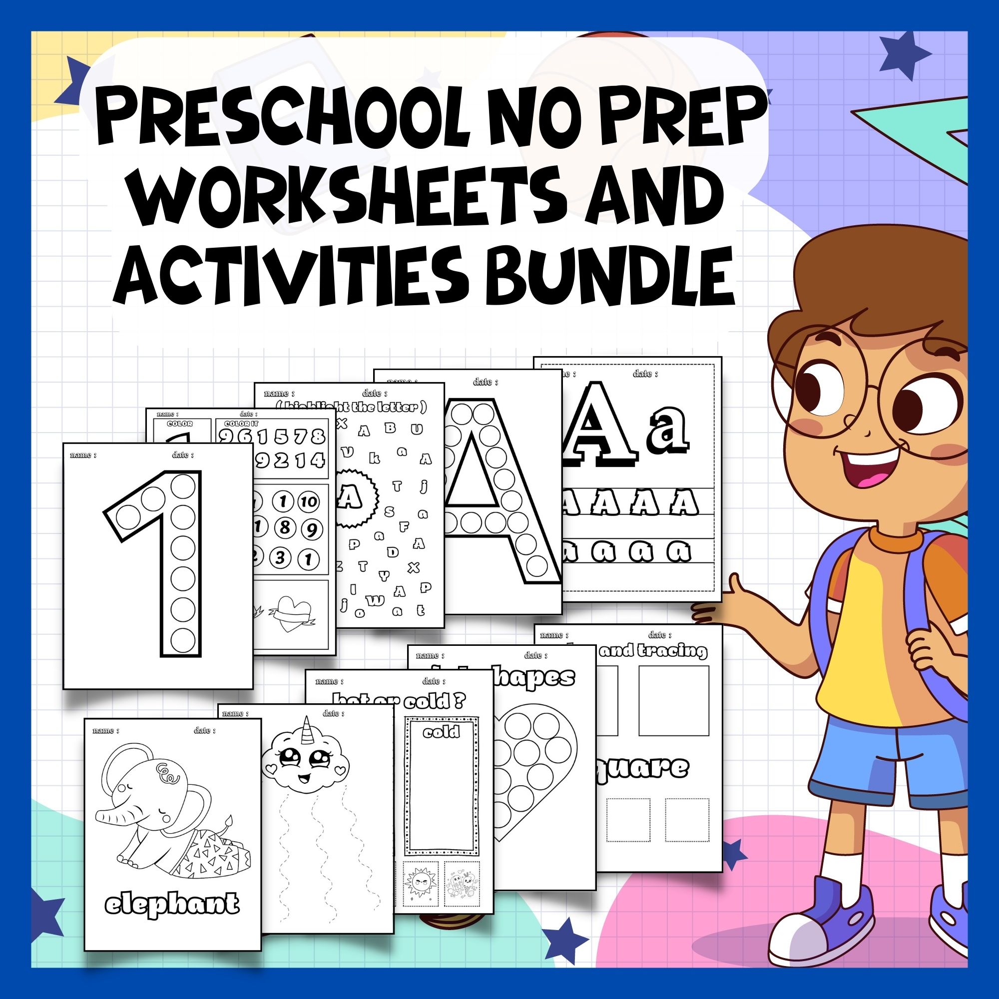 Back to School Preschool No Prep Worksheets and Activities bundle ...