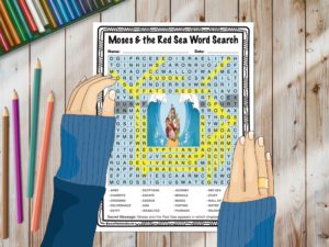 Moses and the Red Sea Word Search Bible Puzzle Activity Worksheet ...