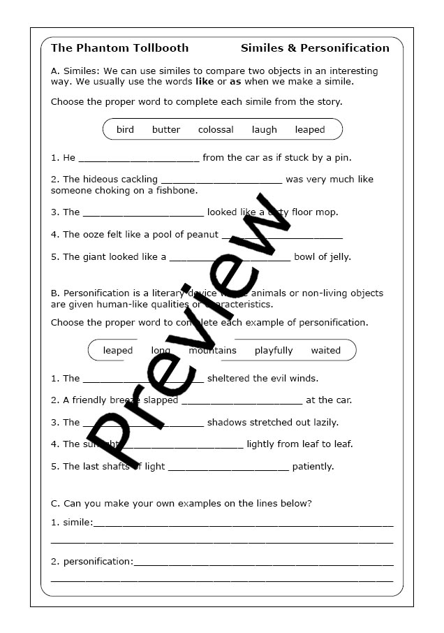 Norton Juster "The Phantom Tollbooth" worksheets | Made By Teachers