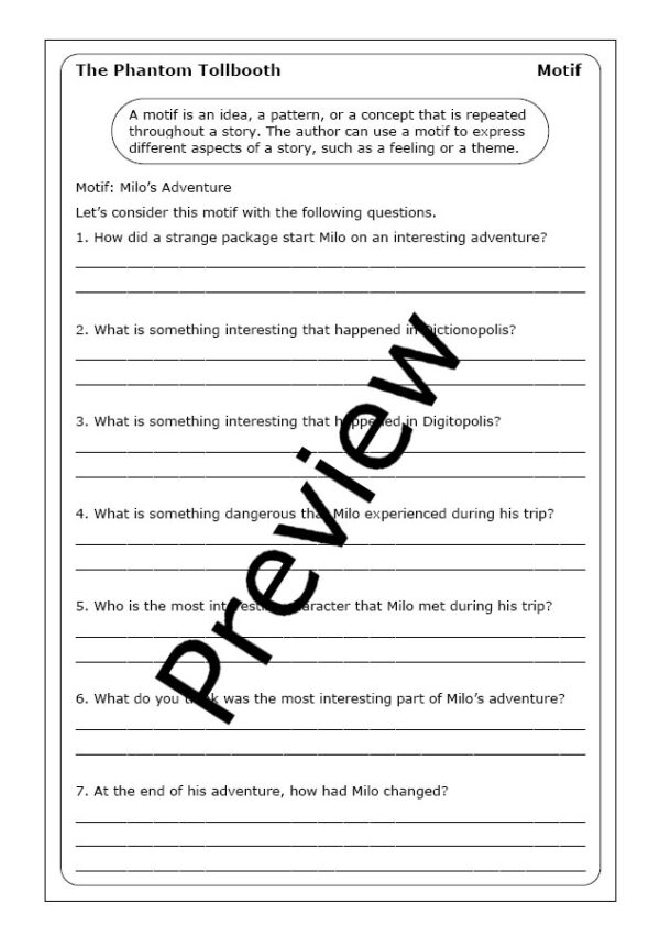 Norton Juster "The Phantom Tollbooth" worksheets | Made By Teachers