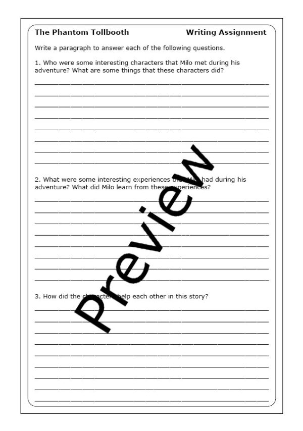 Norton Juster "The Phantom Tollbooth" worksheets | Made By Teachers