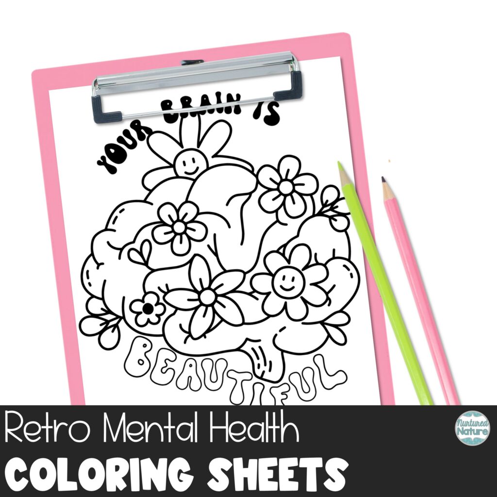 Mental Health Awareness Coloring Pages - Groovy Retro SEL Coloring ...