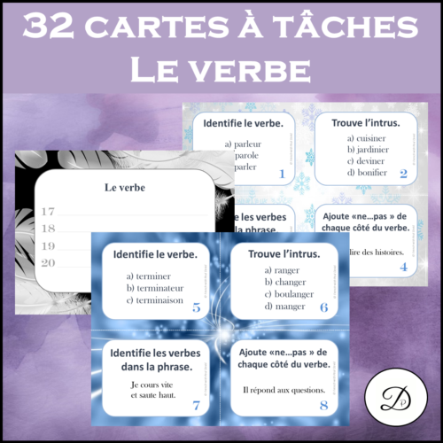 32 cartes à tâches - Le verbe | Made By Teachers