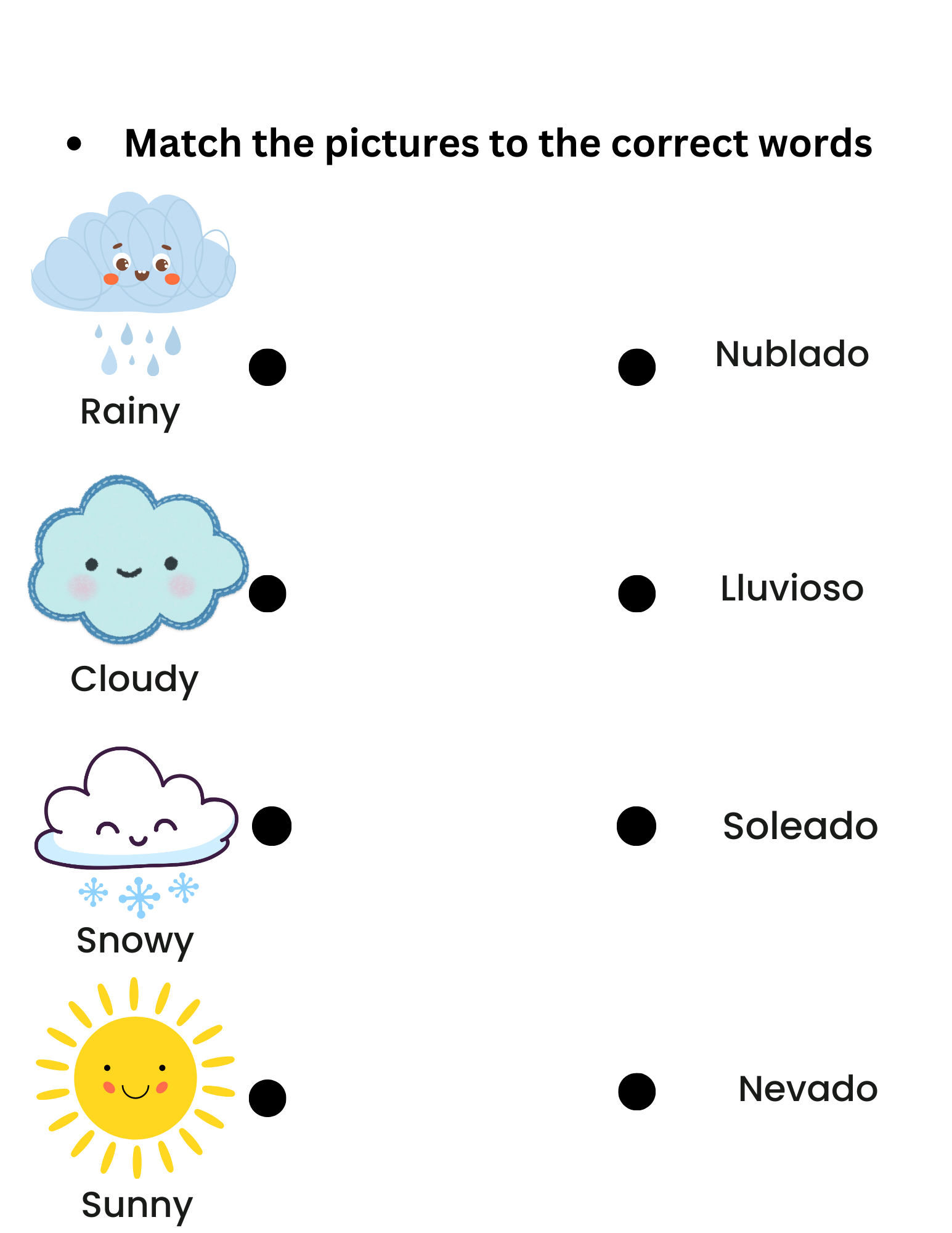 Bilingual English-Spanish Weather Flashcards & Worksheets. vocab ...