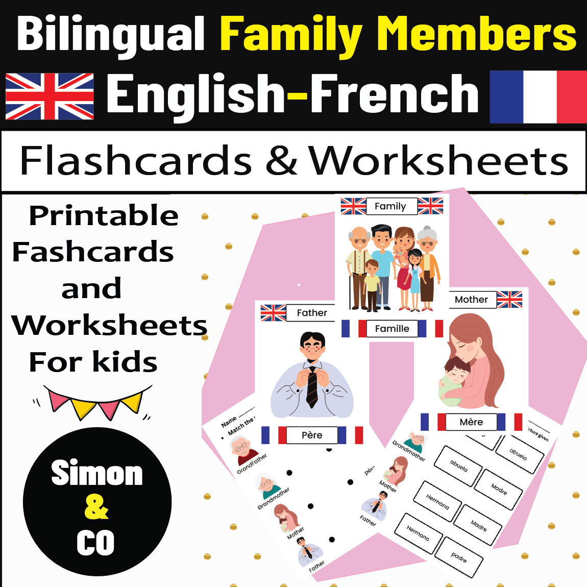 French Family Members Flashcards &Worksheets. Vocab & activity games ...