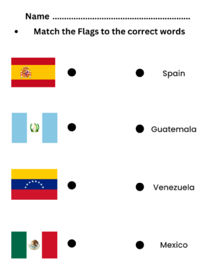 Spanish Speaking Countries Flags with Flashcards & Worksheets for kids ...
