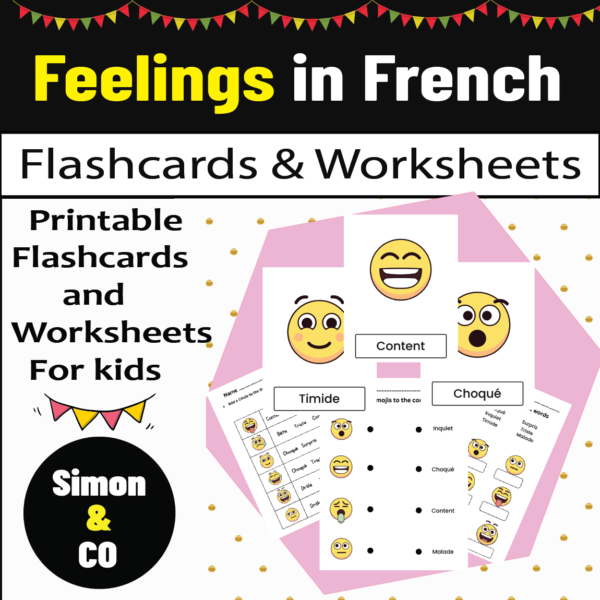 French Feelings Flashcards & Worksheets. Vocab & activity games for ...