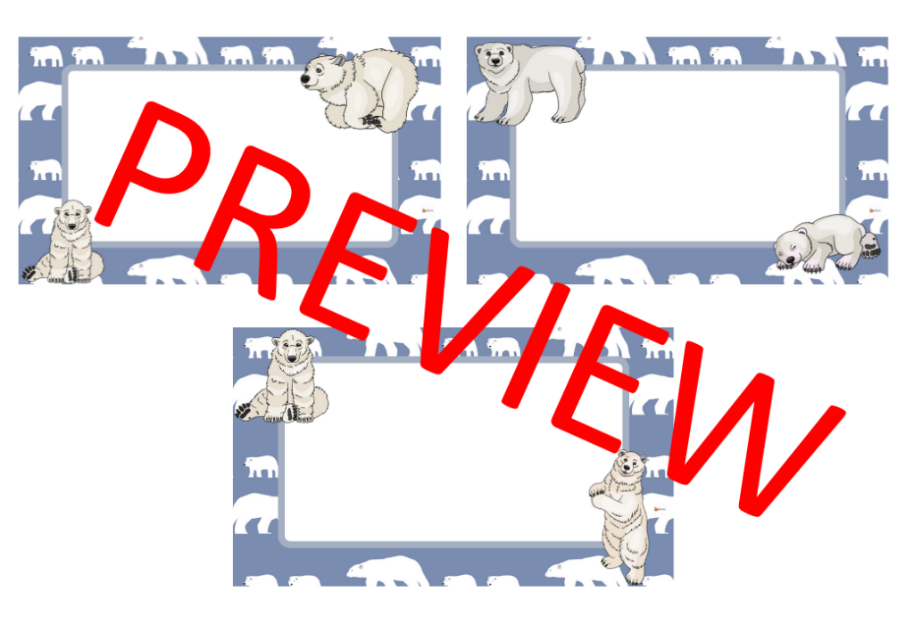Polar Bear Theme Decor Bundle Name Tags and Labels Editable | Made By ...