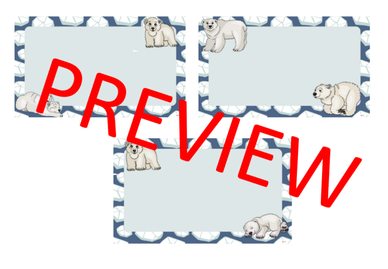 Polar Bear Theme Decor Bundle Name Tags and Labels Editable | Made By ...