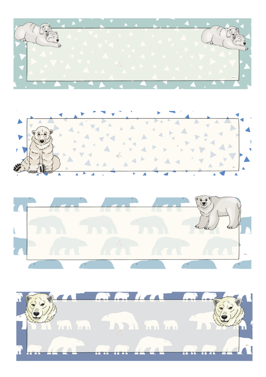 Polar Bear Theme Decor Bundle Name Tags and Labels Editable | Made By ...