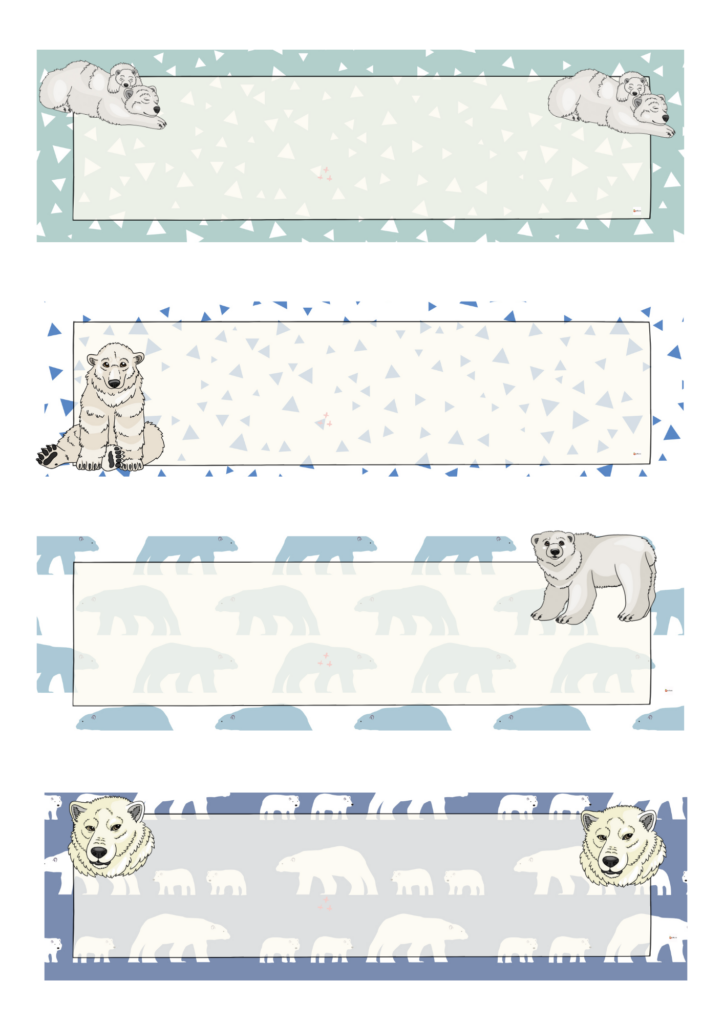 Polar Bear Theme Decor Bundle Name Tags and Labels Editable | Made By ...