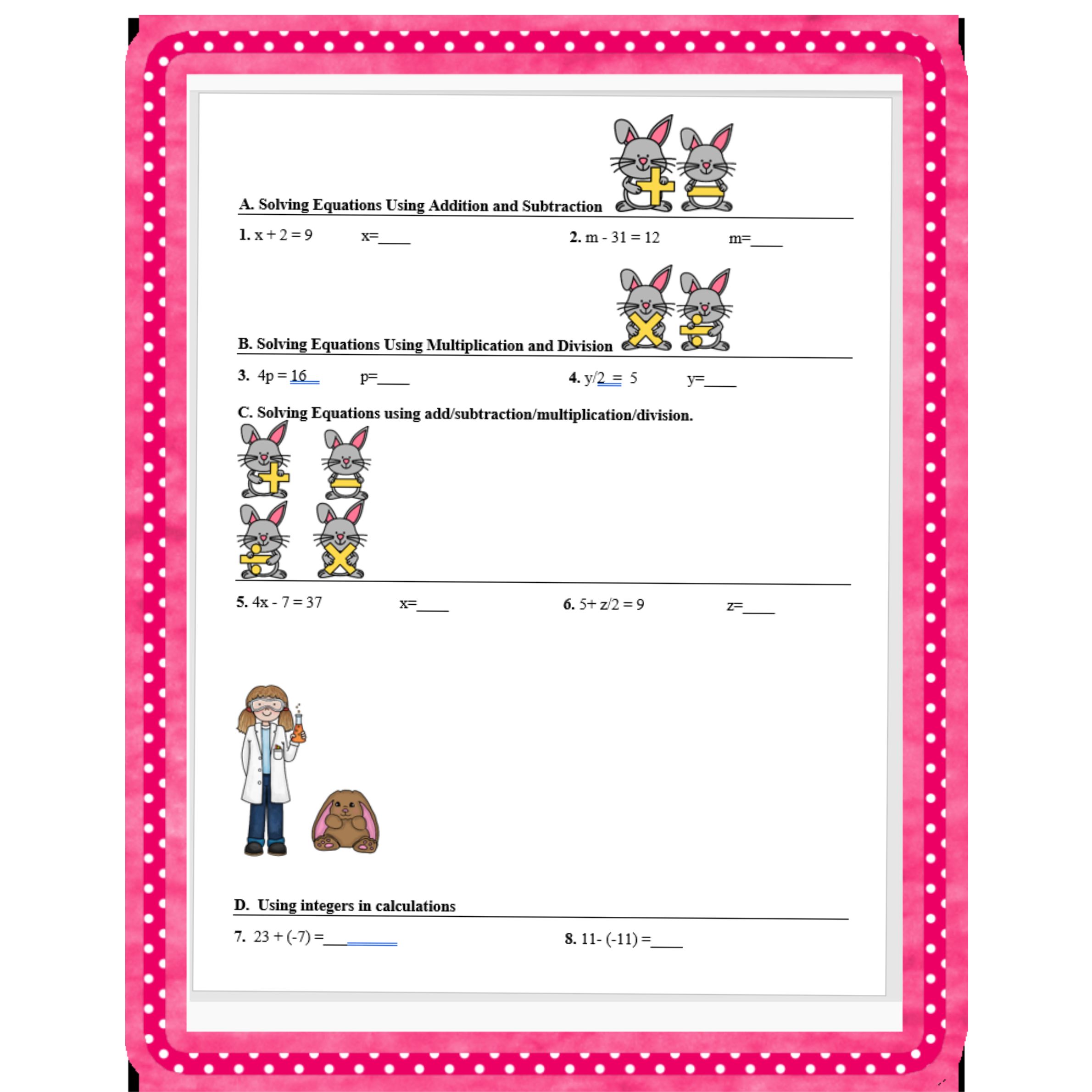 Chemistry Math Pre Test High School Science | Made By Teachers