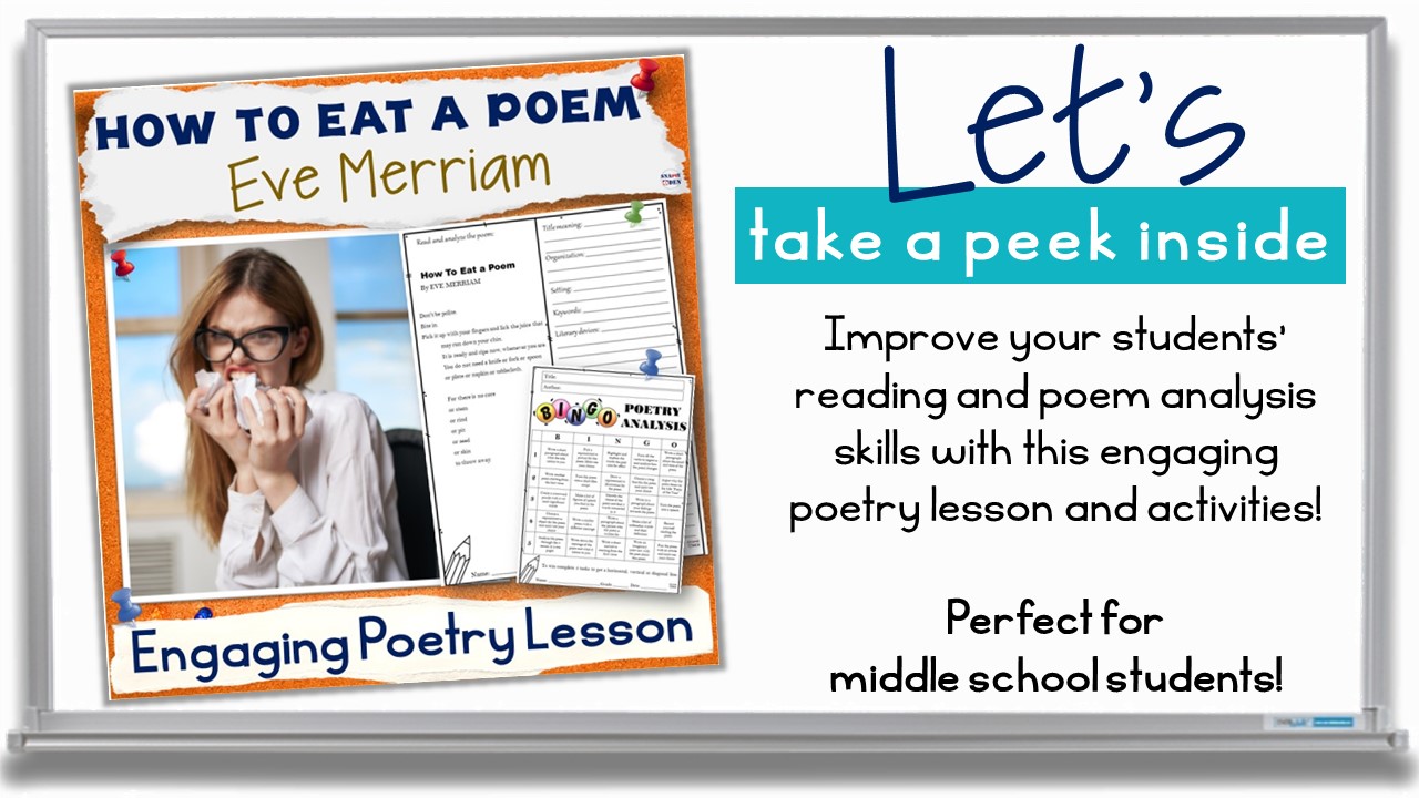 How To Eat a Poem by Eve Merriam - Poetry Mini Lesson - Print and ...