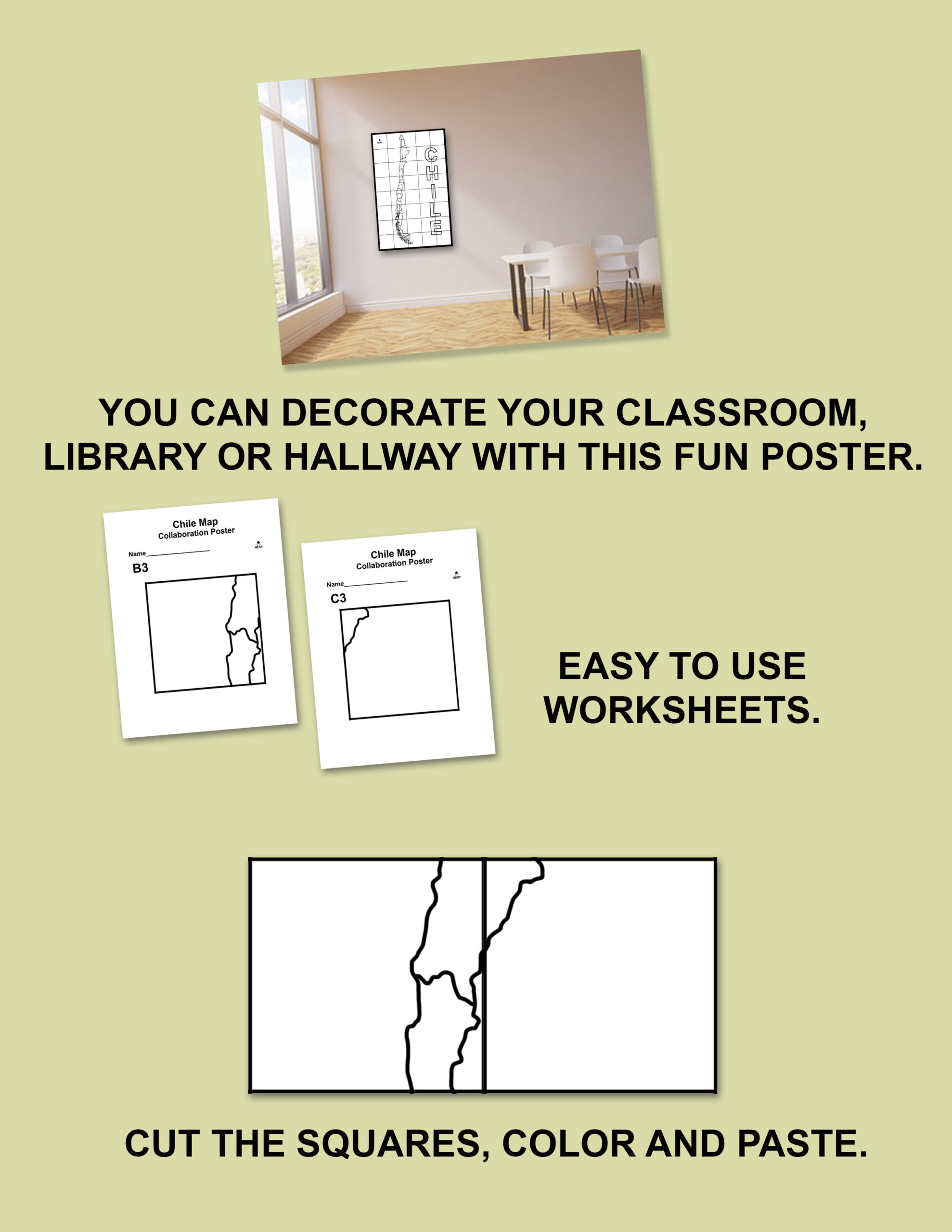 Chile Map Collaboration Poster | Made By Teachers