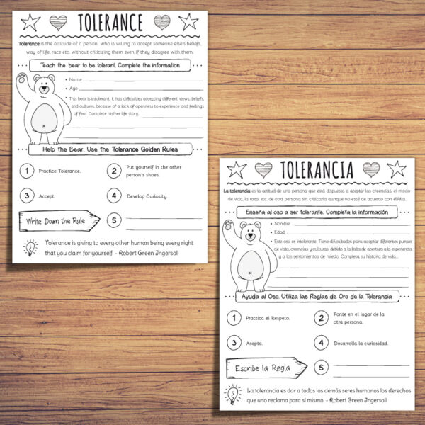 Tolerance and Inclusivity Activity BUNDLE, Bear Theme, Social Emotional ...