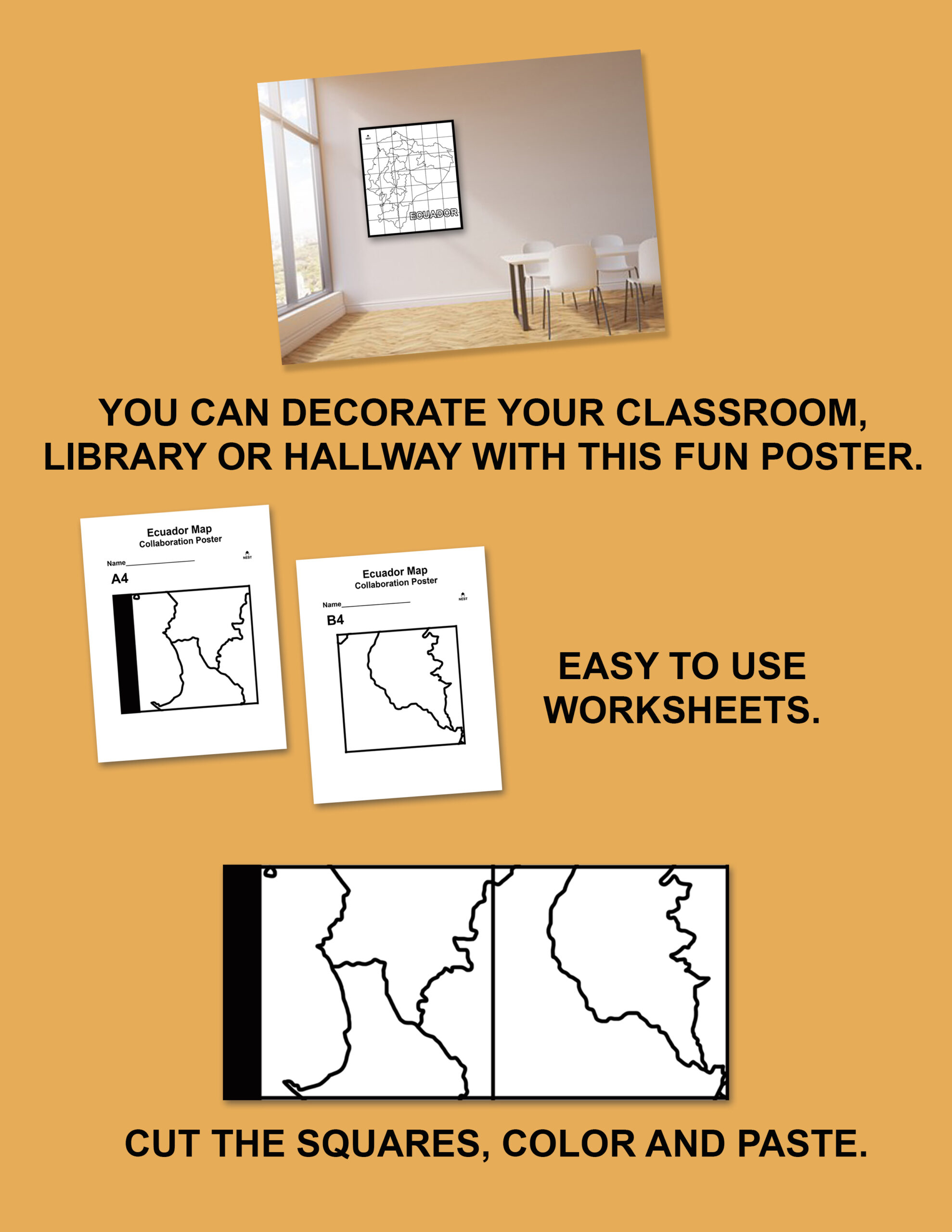Ecuador Map Collaboration Poster | Made By Teachers