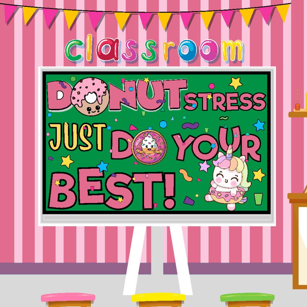 Donut Stress: Motivational Banner Collaborative Art Pack for Exam ...