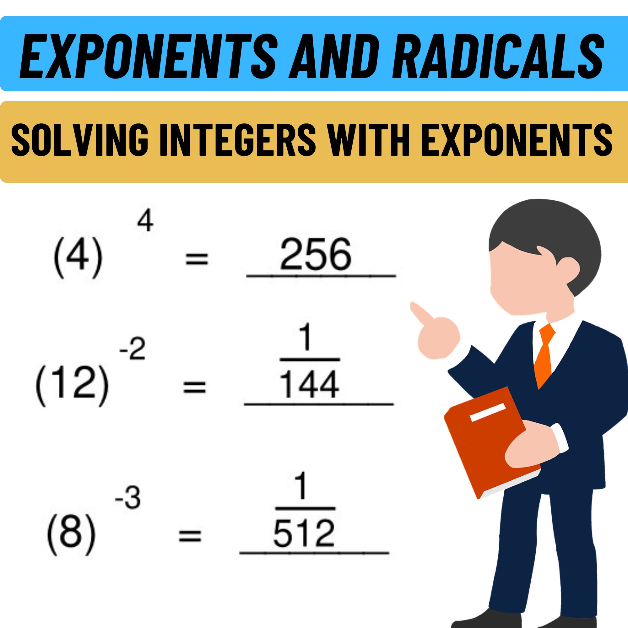Exponents And Radicals Worksheets Solving Integers With Exponents