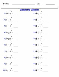 Exponents and Radicals Worksheets Solving Fractions with Exponents ...