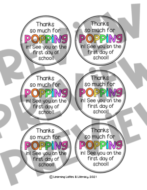Poppin Back to School Tags Lollipop Treat Tags Meet the Teacher Night ...