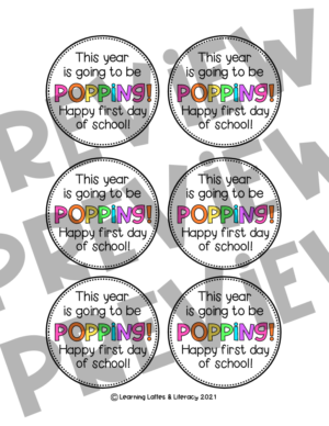 Poppin Back to School Tags Lollipop Treat Tags Meet the Teacher Night ...